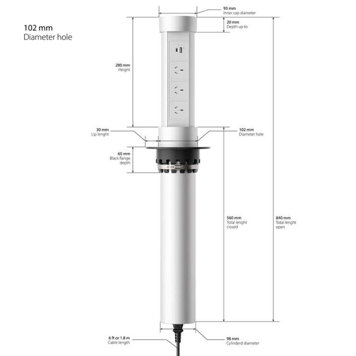 Pop up powerpoint kitchen bench by award winner Point Pod