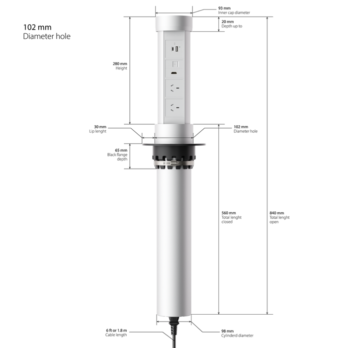 Pop up boardroom powerpoint with hdmi & data by award winner Point Pod